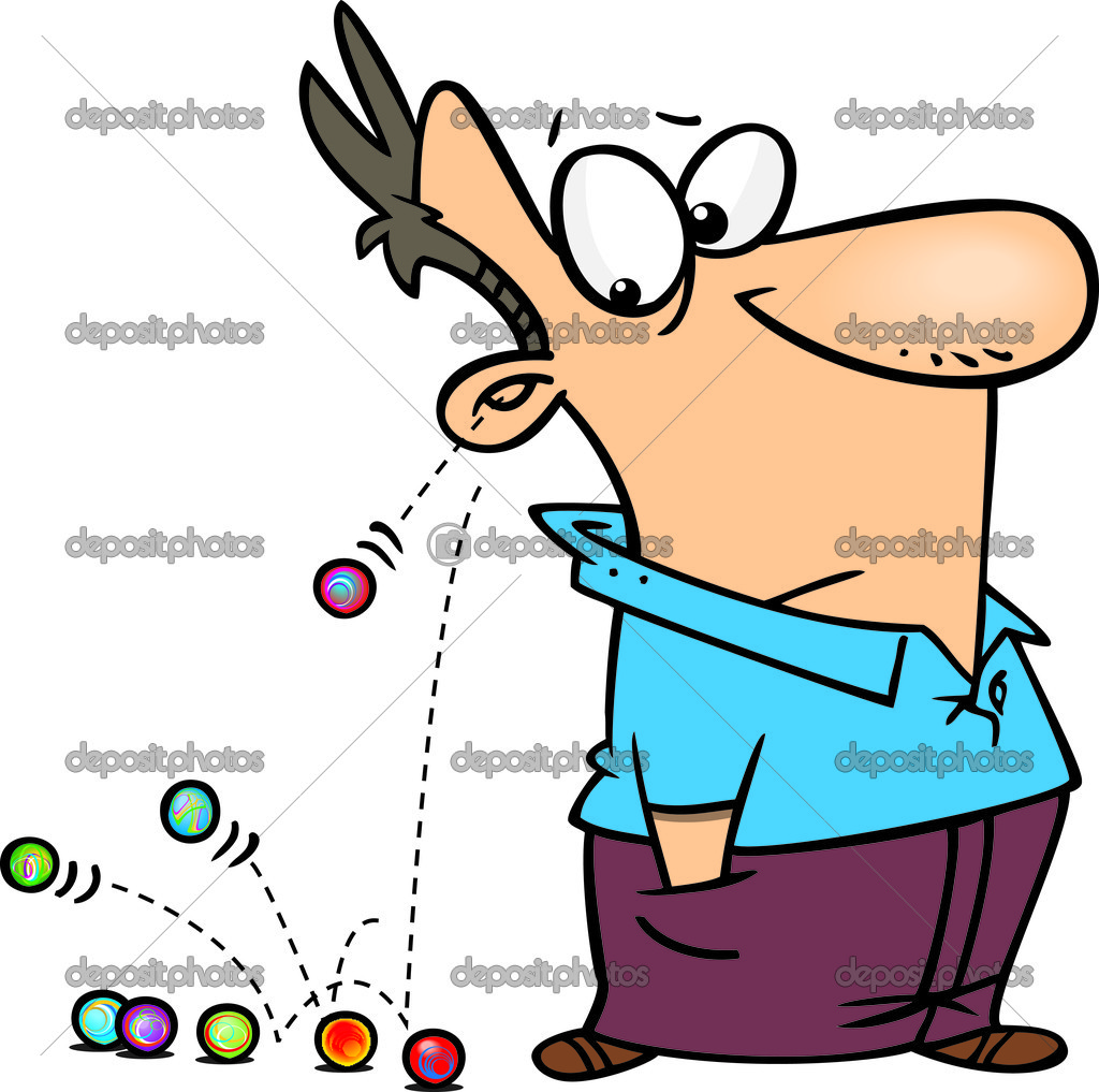 Cartoon Man Losing His Marbles — Stock Vector © ronleishman #14000566