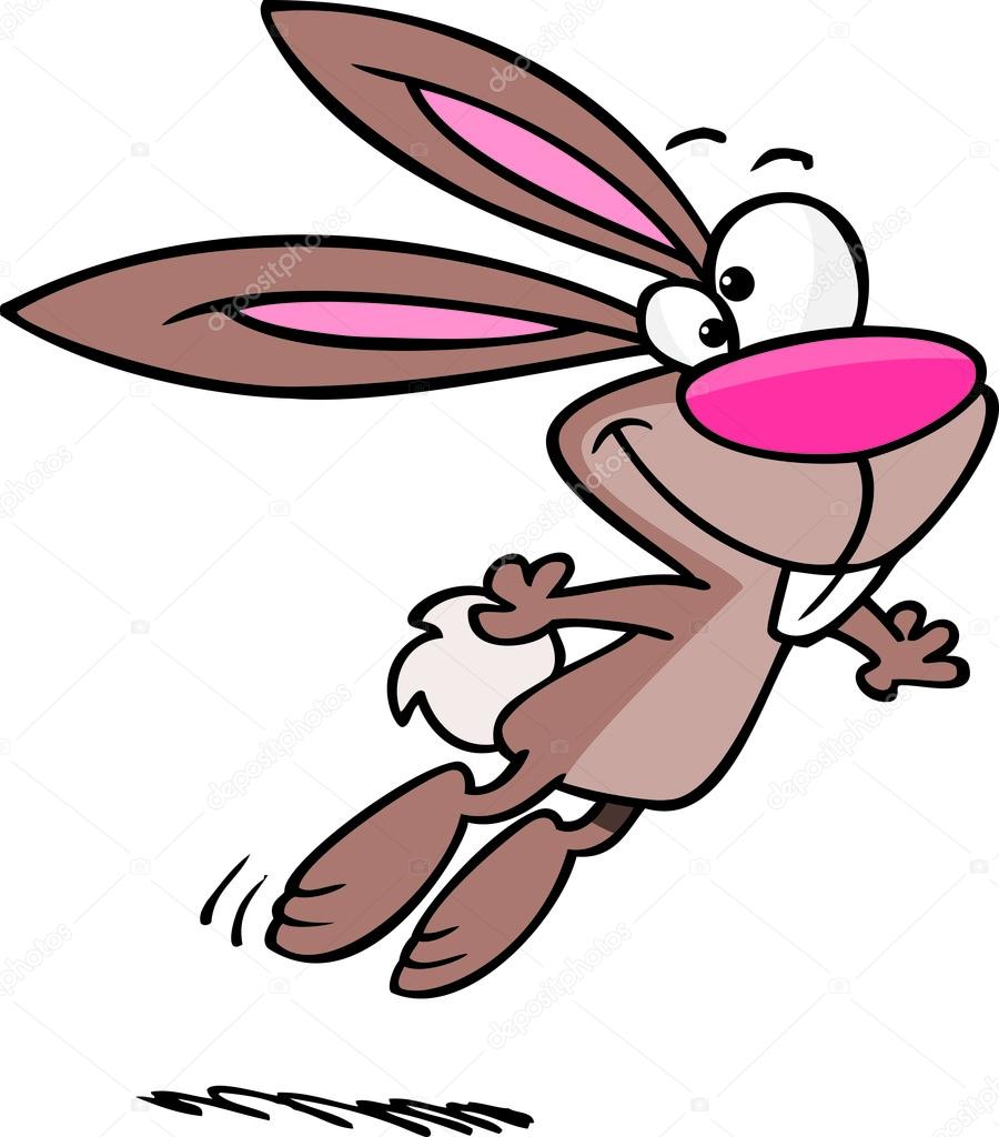 Cartoon Rabbit Jumping Stock Vector by ©ronleishman 14000692