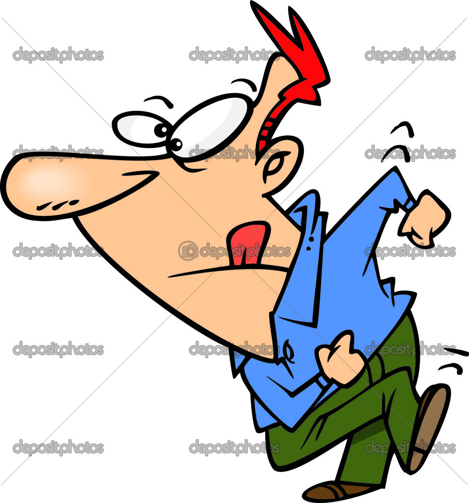 Cartoon Man Ready to Run — Stock Vector © ronleishman #14001207