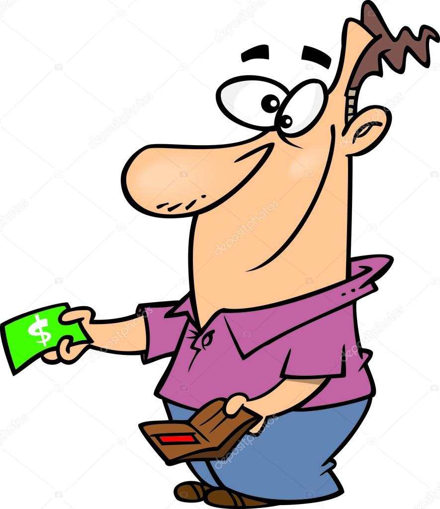 Paying With Cash Cartoon