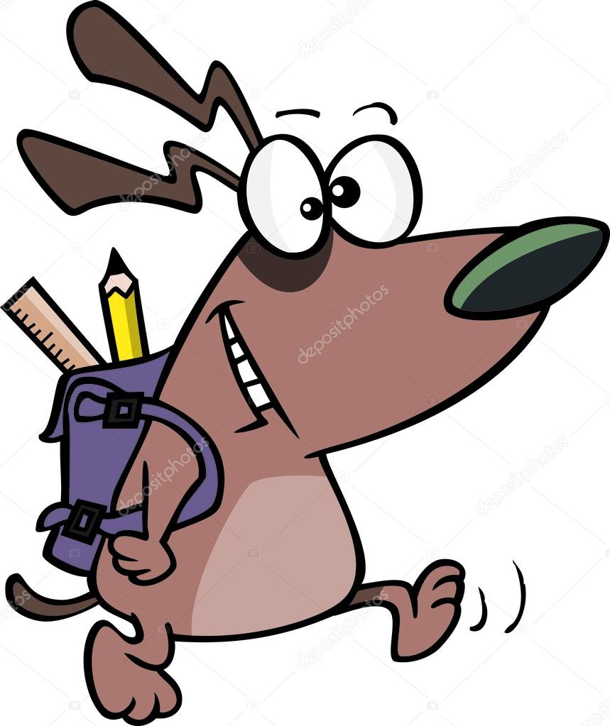 Obedient Cartoon Dog Drawing Obedience Training With Adult German