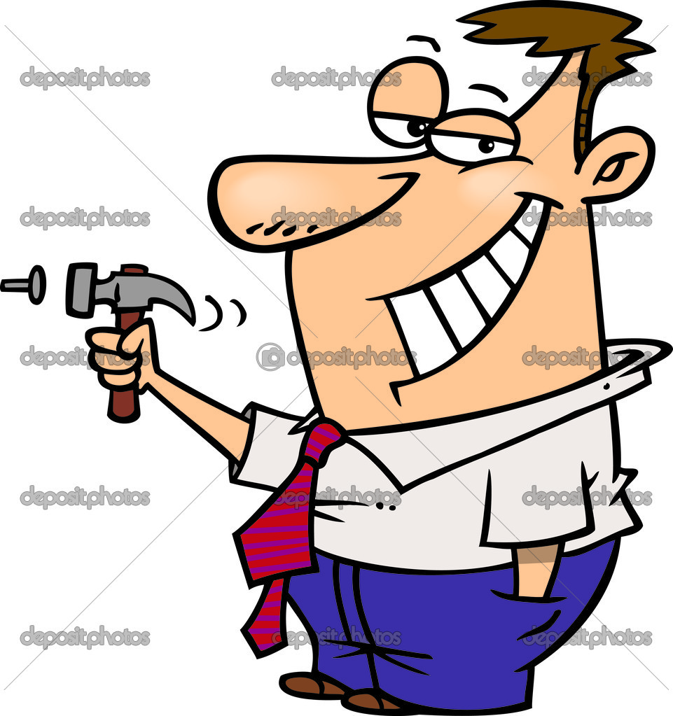 Caricatura De Martillo Y Clavo Martillo De Dibujos Animados Y Clavo