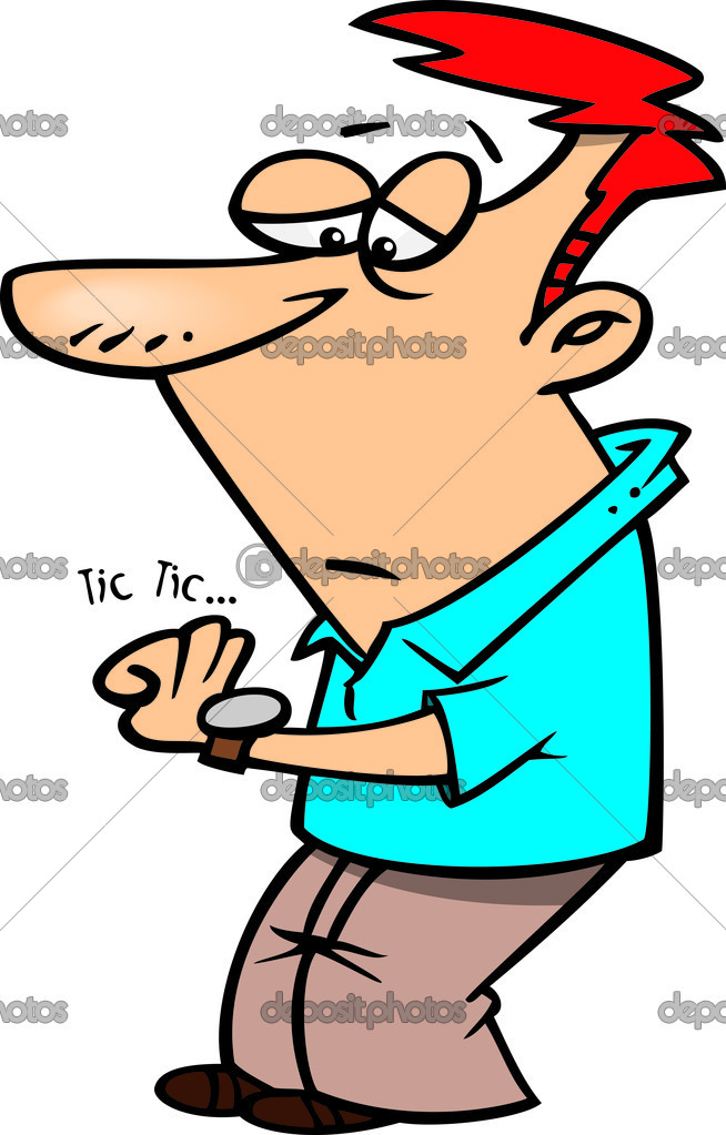 Cartoon Impatient Man Waiting — Stock Vector © ronleishman #14001488