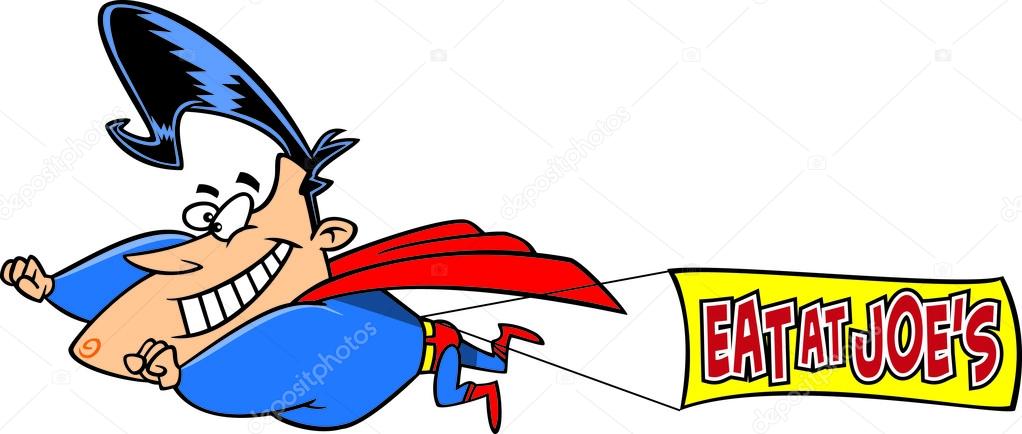 Cartoon Superhero Aerial Advertising Stock Vector Image by ©ronleishman ...