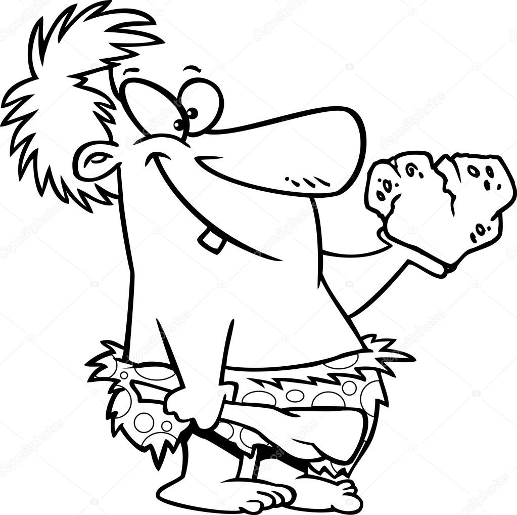 Cartoon Caveman Love Stock Vector by ©ronleishman 14001714