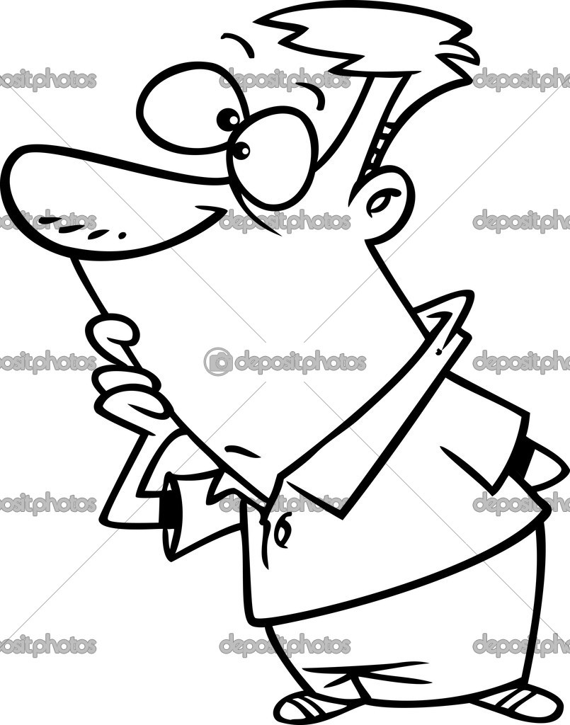 Cartoon Man Pondering — Stock Vector © ronleishman #14002525 Cartoon Man Pondering — Stock Vector © ronleishman #14002525