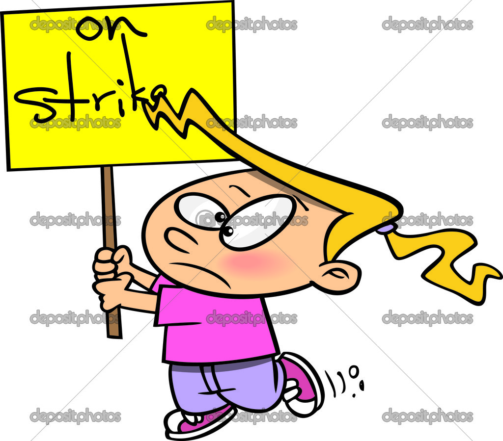 Cartoon Kid On Strike — Stock Vector © ronleishman #14002952