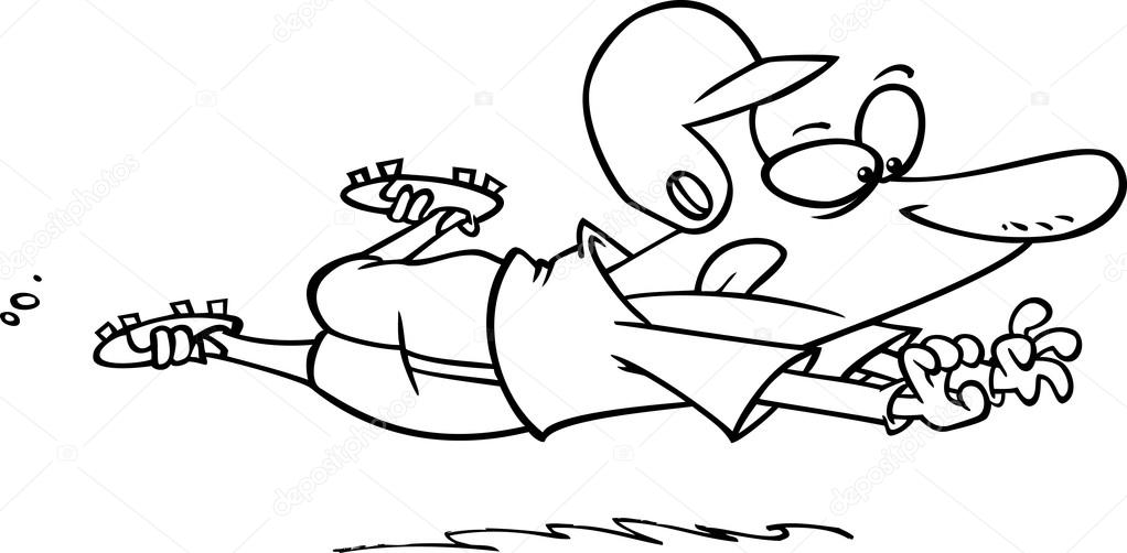 Baseball Player Sliding Clip Art