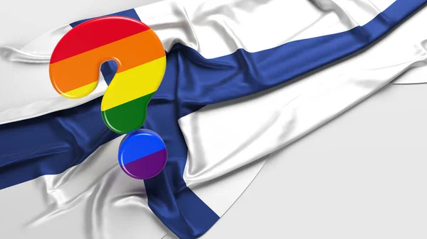 Question Mark Icon Covered Lgbtq Flag Stands Mexican Flag White Stock ...