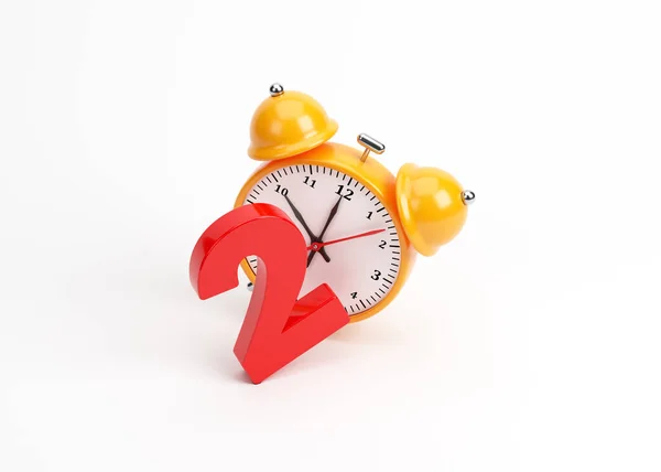 Vintage Ringing Clock Number One Symbol White Colored Background ...