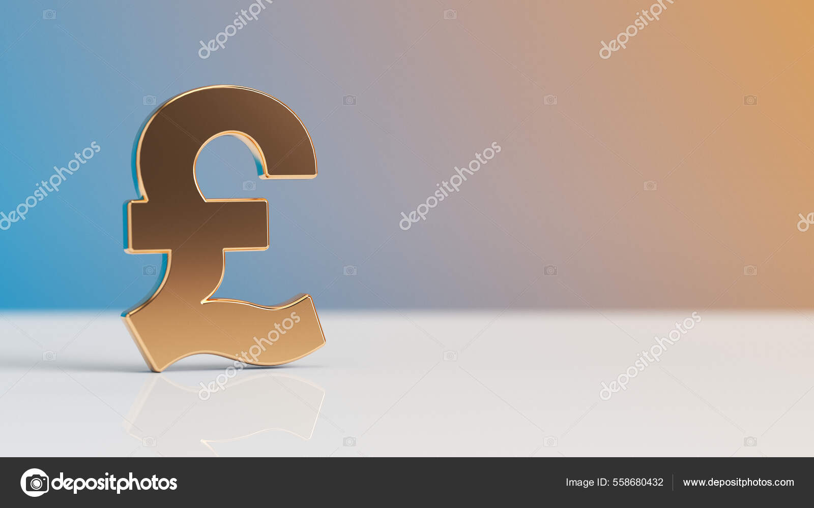 Render Pound Symbol Blurred Background — Stock Photo ...