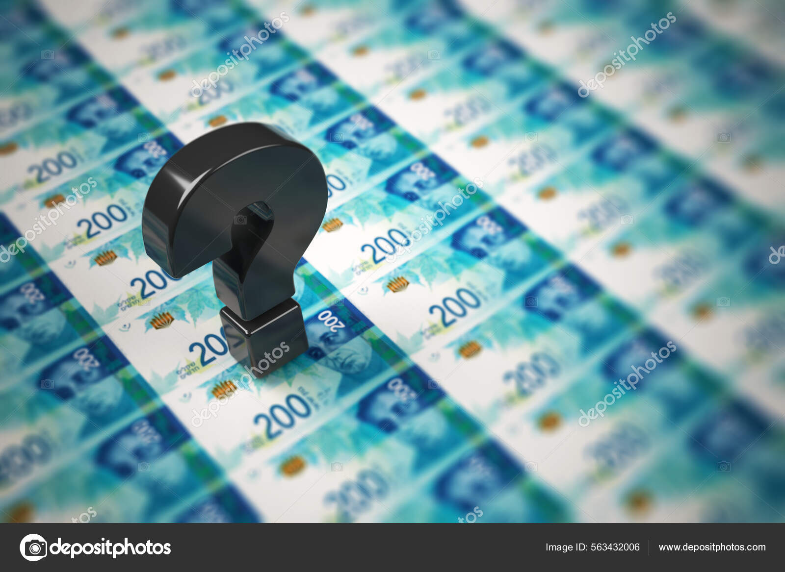 Question Mark Shekel Banknotes — Stock Photo © MicroStockFactory #563432006