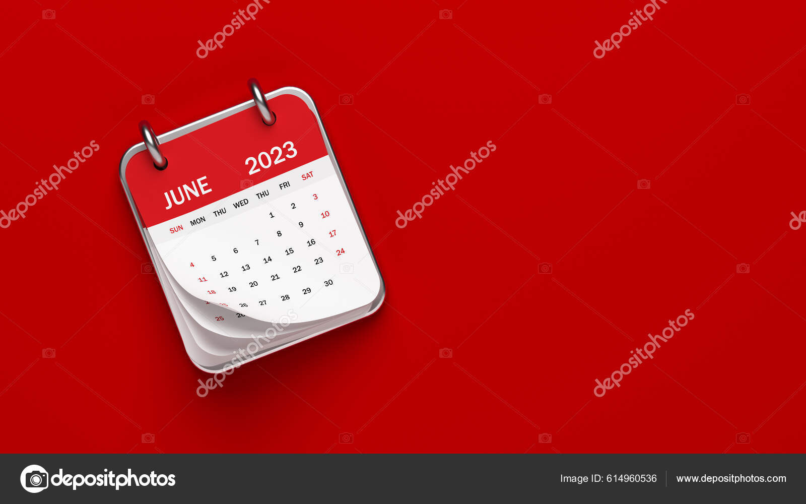 Calendar Blank Red Background Rendering — Stock Photo ...