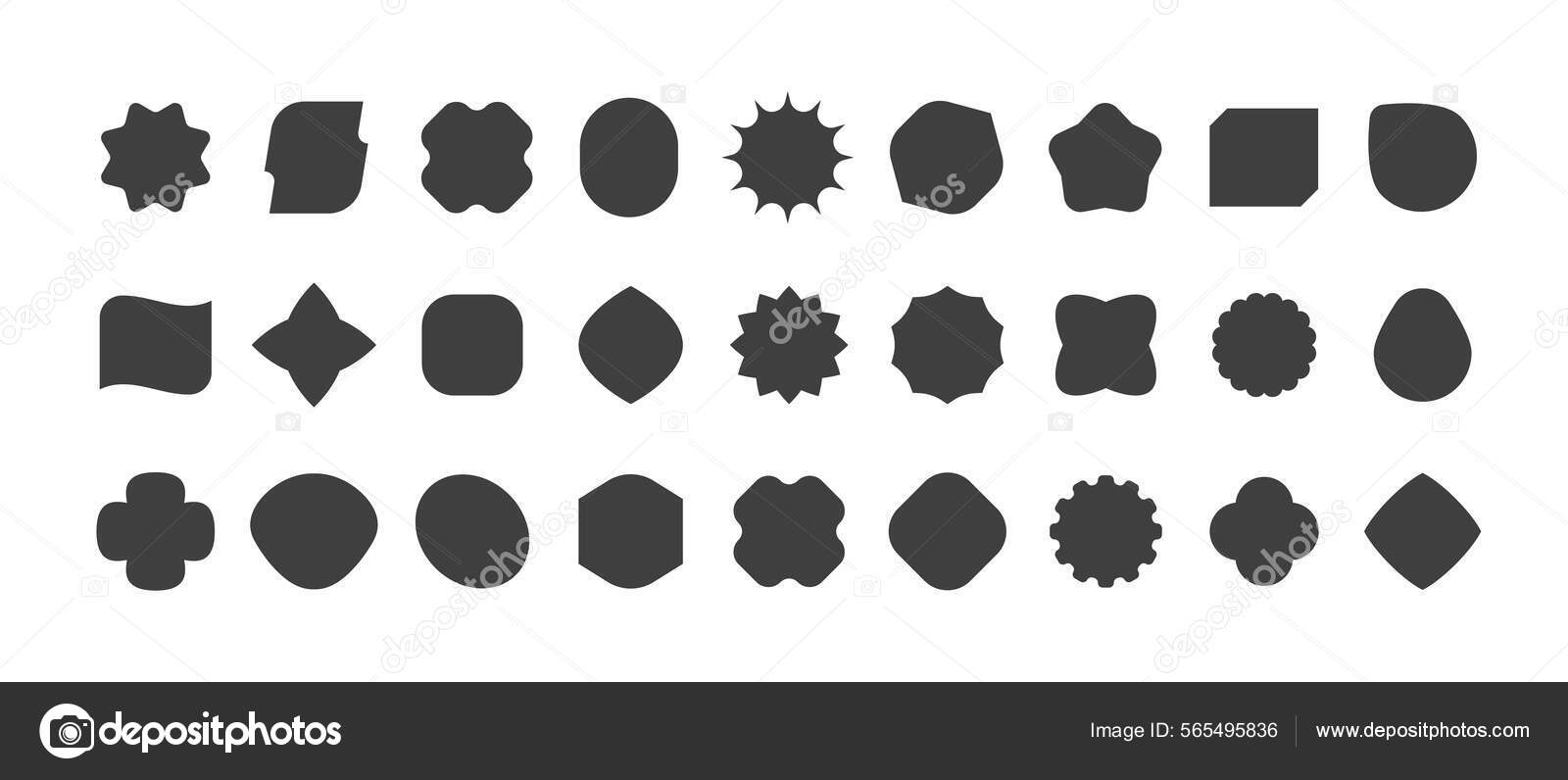 Black geometric shapes. Bold figures for banners and text bulbs. Vector ...
