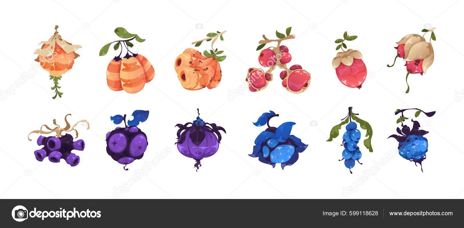 Fruits Game Asset Fantasy Gui Sprite Graphic Video Game Magic Stock ...