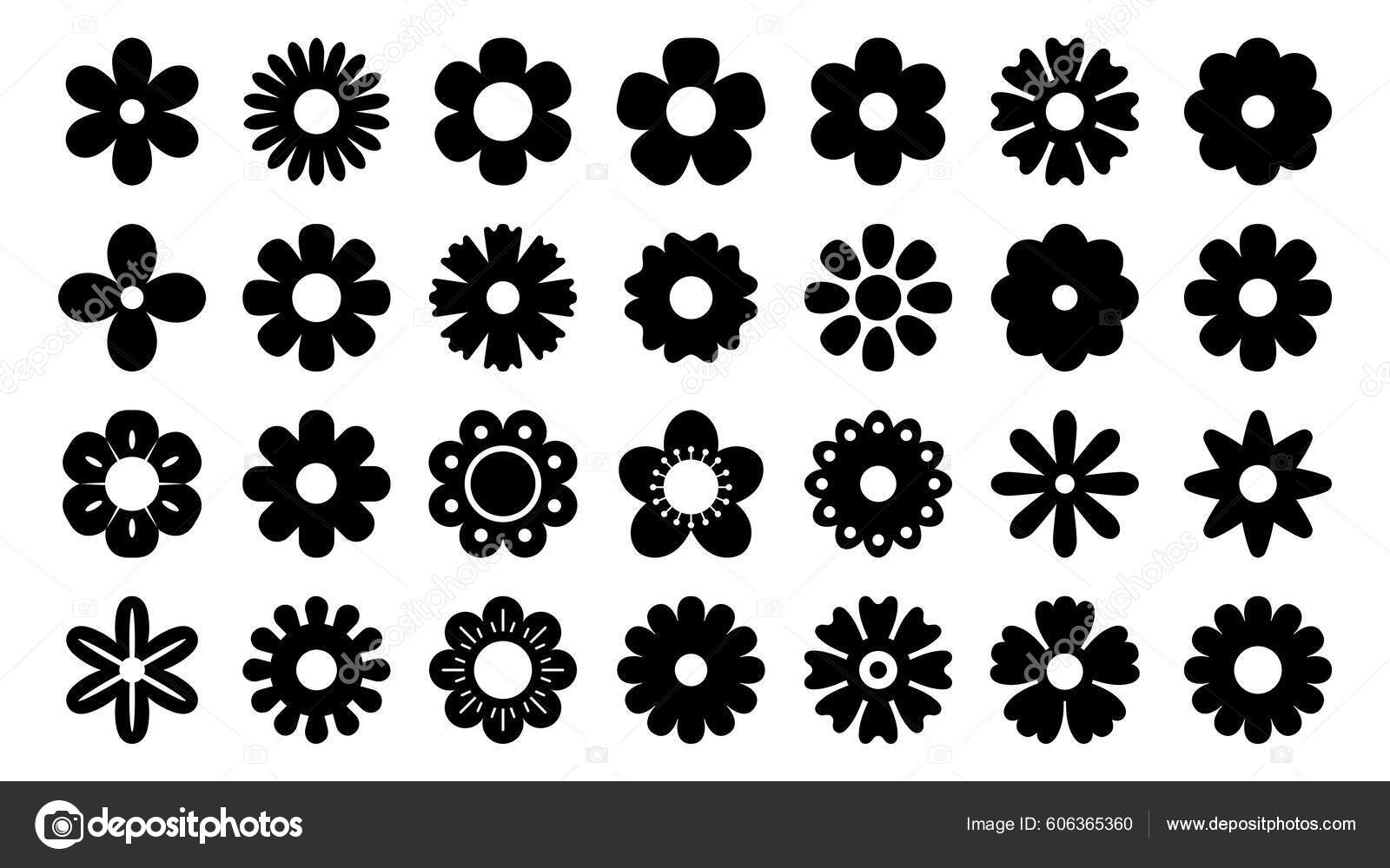 Black Flower Vector Daisy