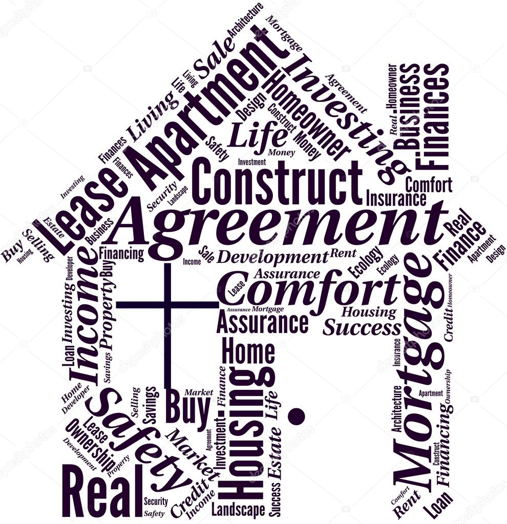 Word cloud in a shape of house with business terms — Stock Vector ...