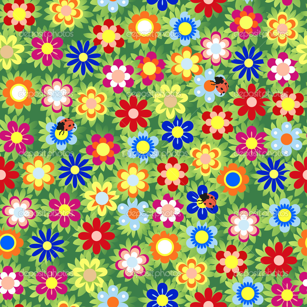 Flower Garden Seamless Pattern - Illustration — Stock Vector © ztc78 ...