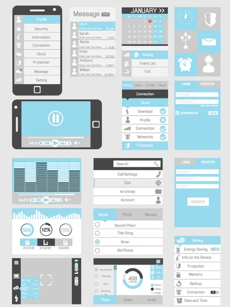 Flat icons and ui web elements for mobile app and website design ...
