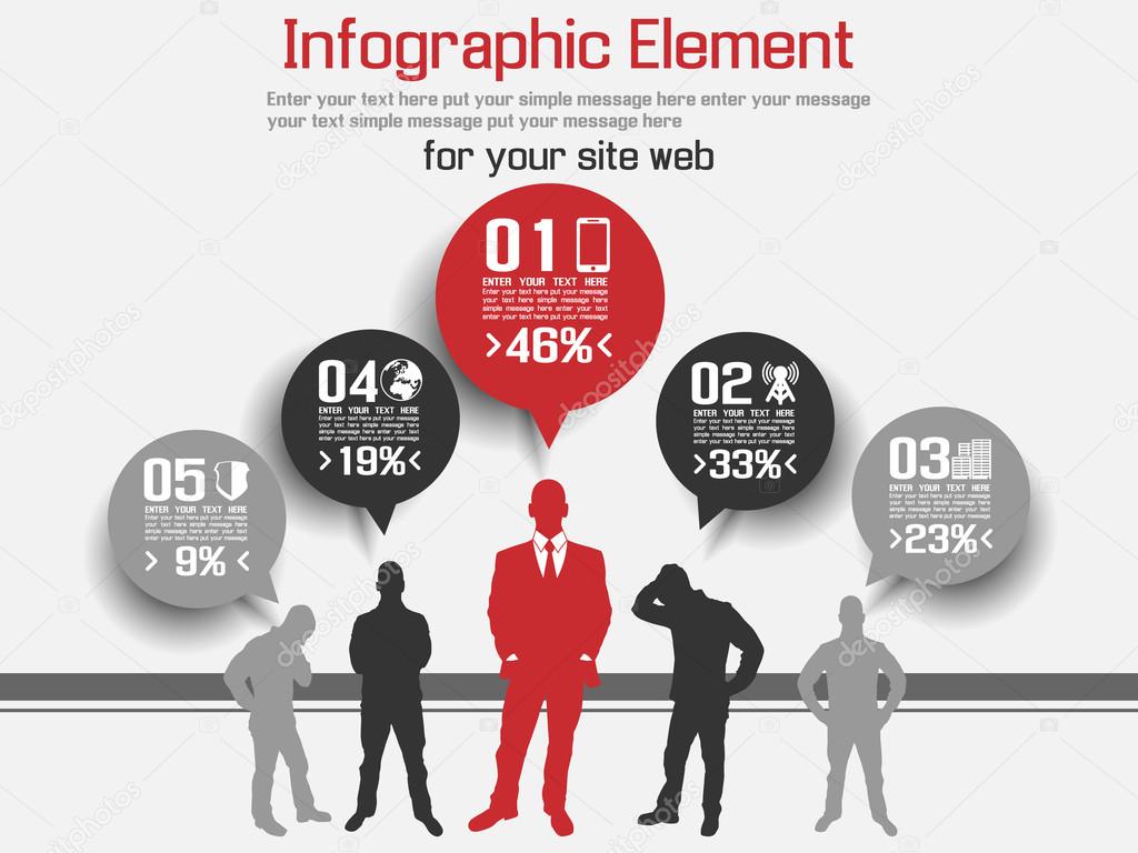 BUSINESS MAN MODERN INFOGRAPHIC RED Stock Vector Image by ©LABBELMAN ...