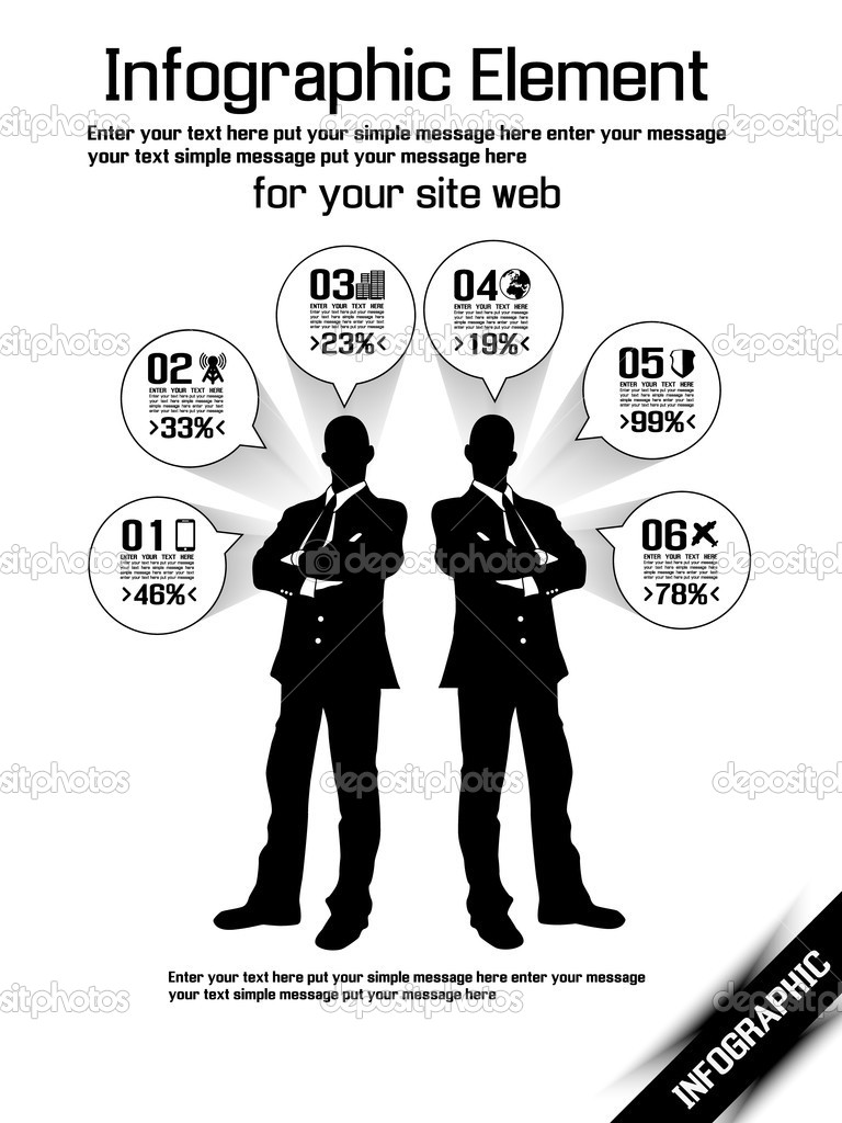BUSINESS MAN MODERN INFOGRAPHIC BLACK 1 Stock Vector Image by ...