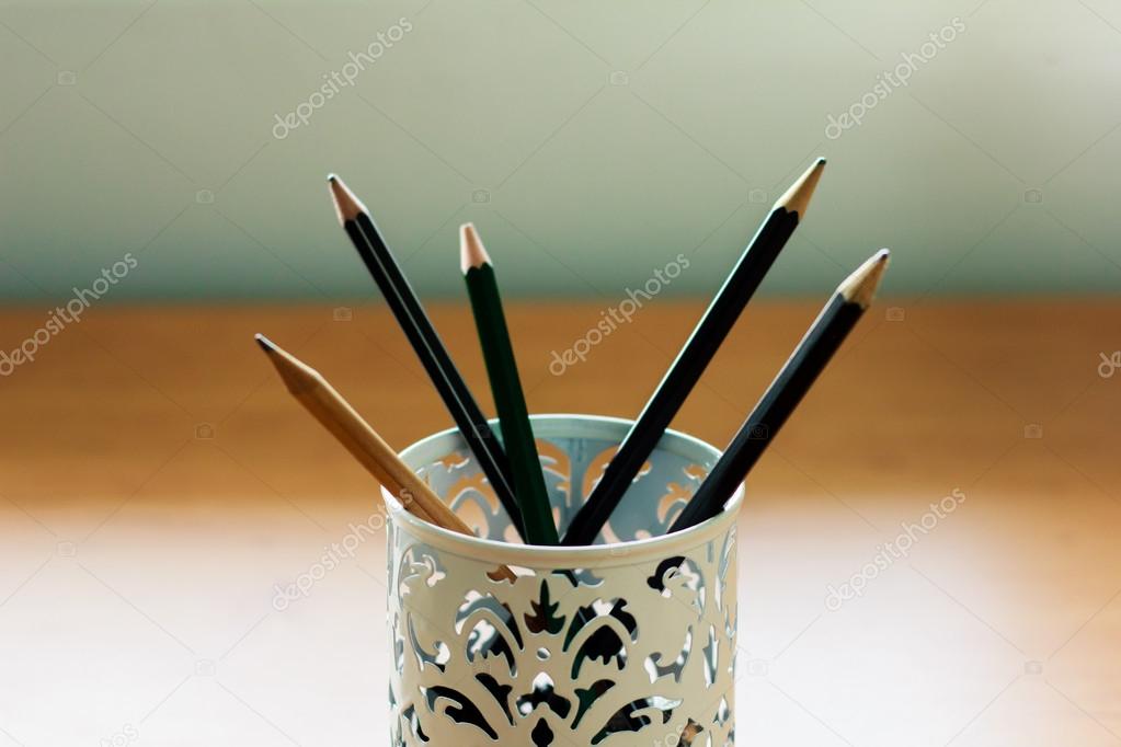 Many pencils in the box — Stock Photo © bannerwega #38750507