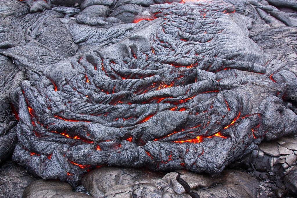 Fluxo de lava basáltica solidificando lentamente — Fotografias de Stock ...