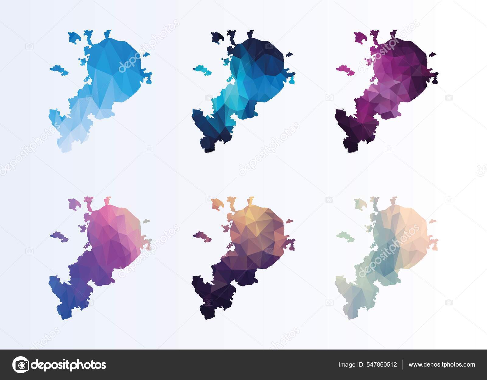 Set Low Poly Maps Moscow City Stock Vector by ©BlackLava36 547860512