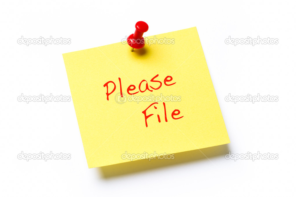 Please File paper Note — Stock Photo #22936146