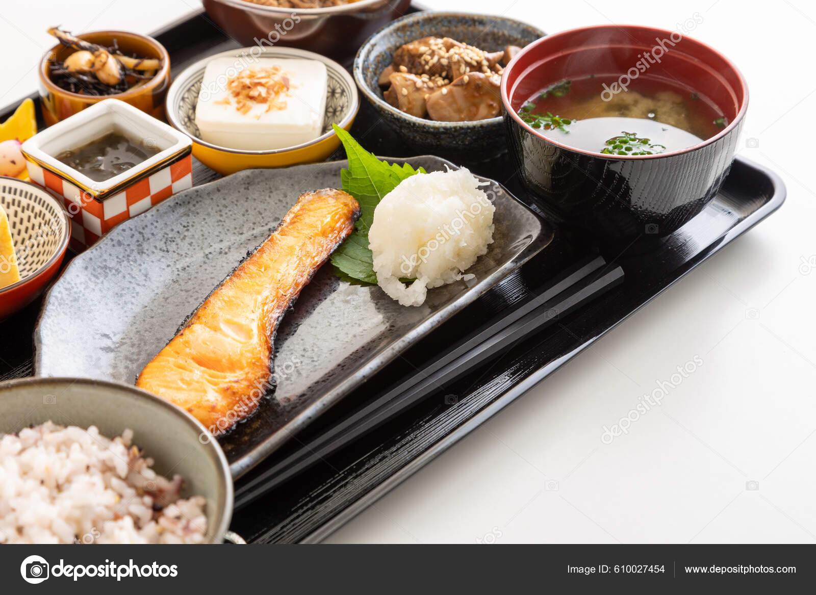 Colorful Japanese Cuisine Breakfast Set Meals — Stock Photo © info ...