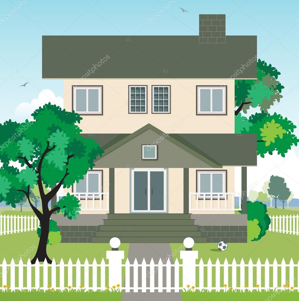 House with a fence. Stock Vector Image by ©intararit #29679155