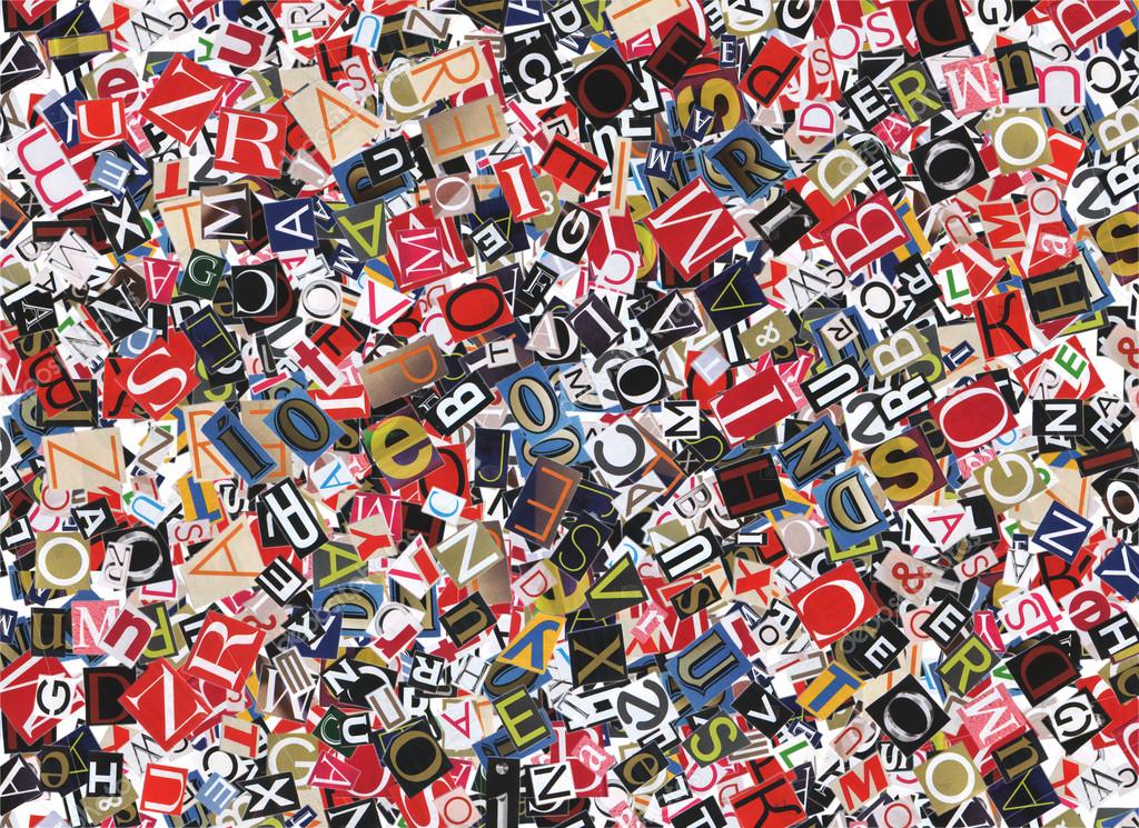 Designed background. Digital collage made of newspaper clippings. Stock ...