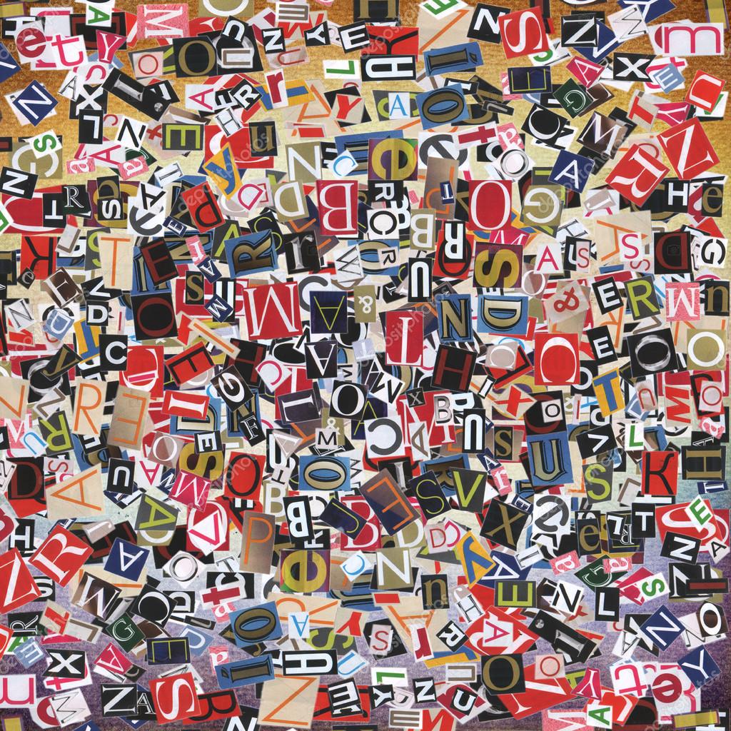 Designed background. Digital collage made of newspaper clippings ...