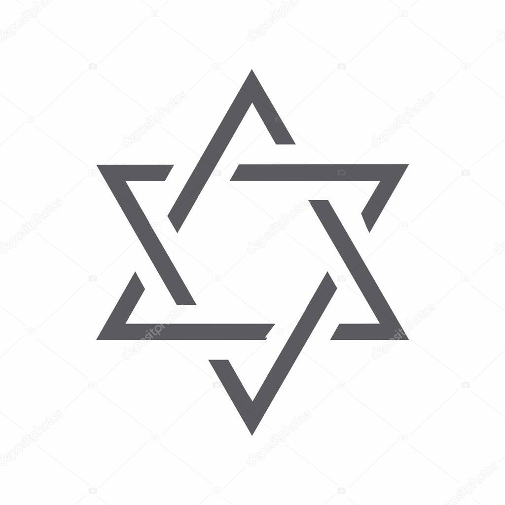Judaísmo vector símbolo Estrella de David Signo sobre fondo blanco 2023