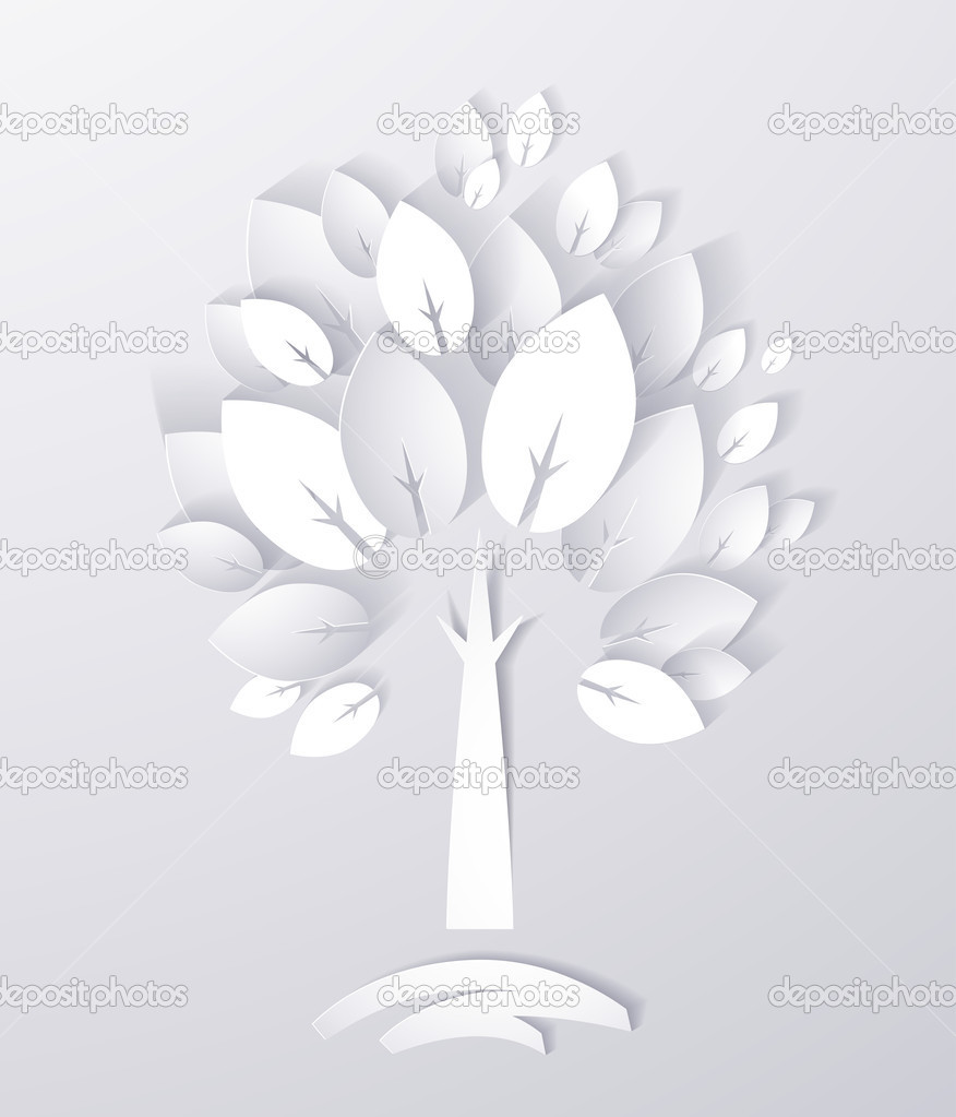 Paper white tree abstract background Stock Vector by ©antart 36301645