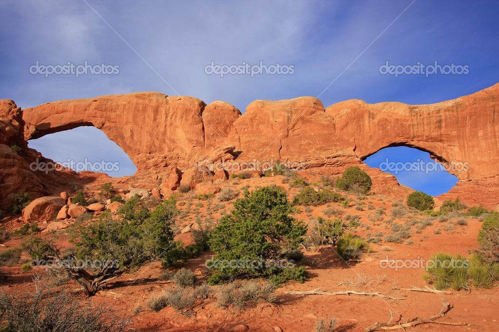 North and South Windows, Arches National Park, Utah, USA — Stock ...