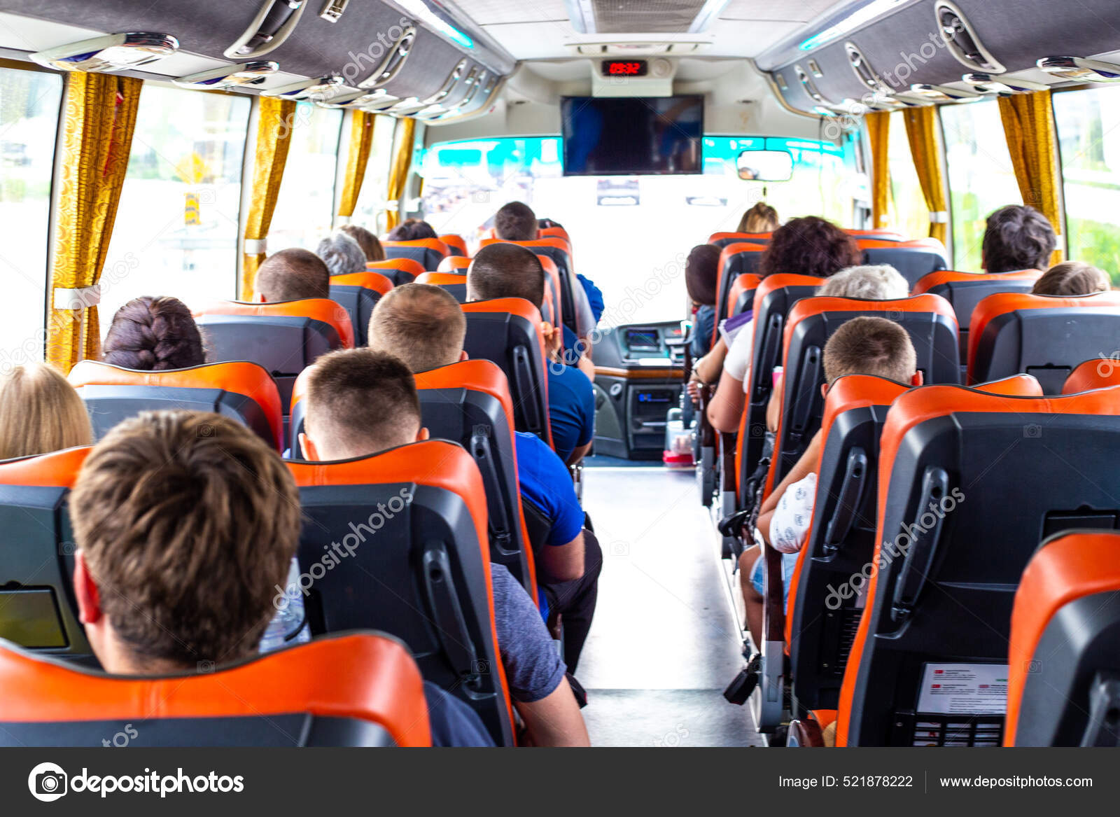 Tourists Ride Bus Excursion See Sights City Stock Photo by ©levnat ...