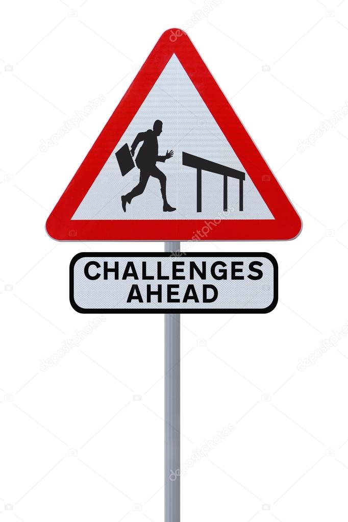 Challenges Ahead Road Sign — Stock Photo © amanalang #12350453 Challenges Ahead Road Sign — Stock Photo © amanalang #12350453
