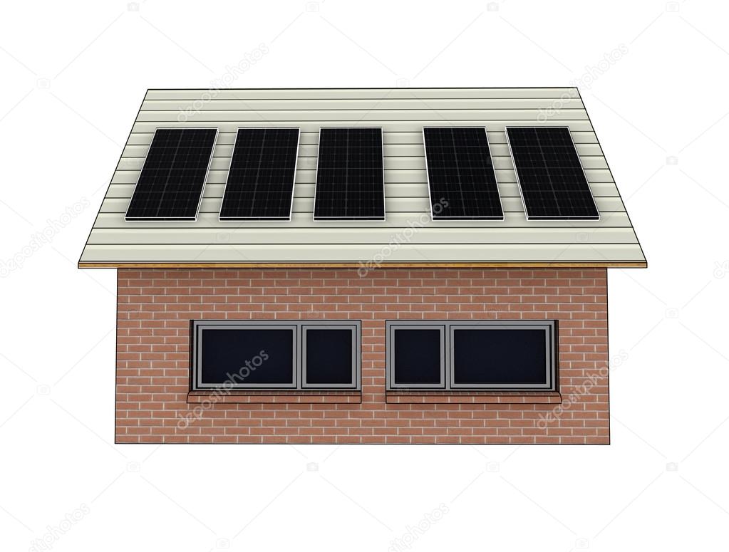 Isolated brick house picture side view — Stock Photo © Adikk #12804990