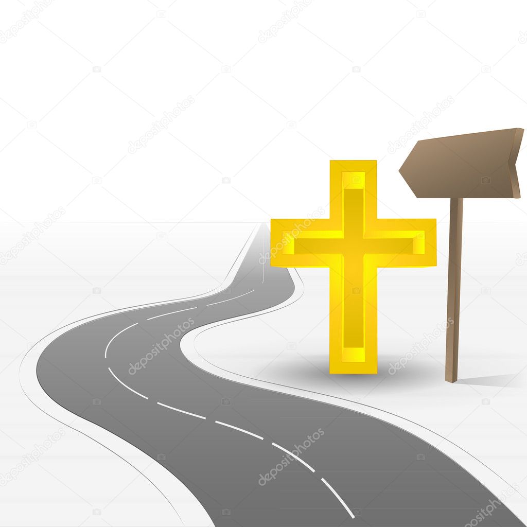 Road leading to church with cross vector Stock Vector Image by ©Adikk ...