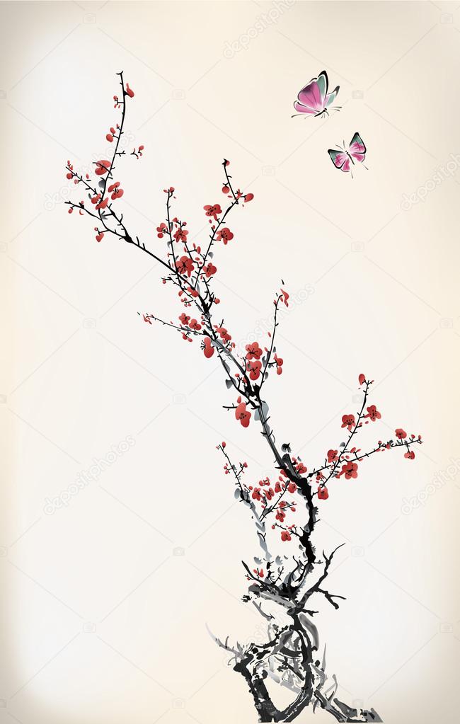 Ink winter sweet Stock Vector Image by ©baoyan #27340429