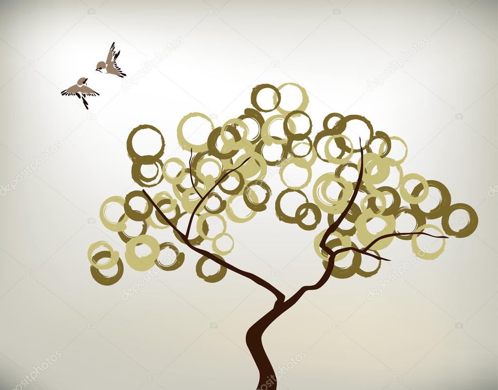 Birds and tree Stock Vector by ©baoyan 27342259