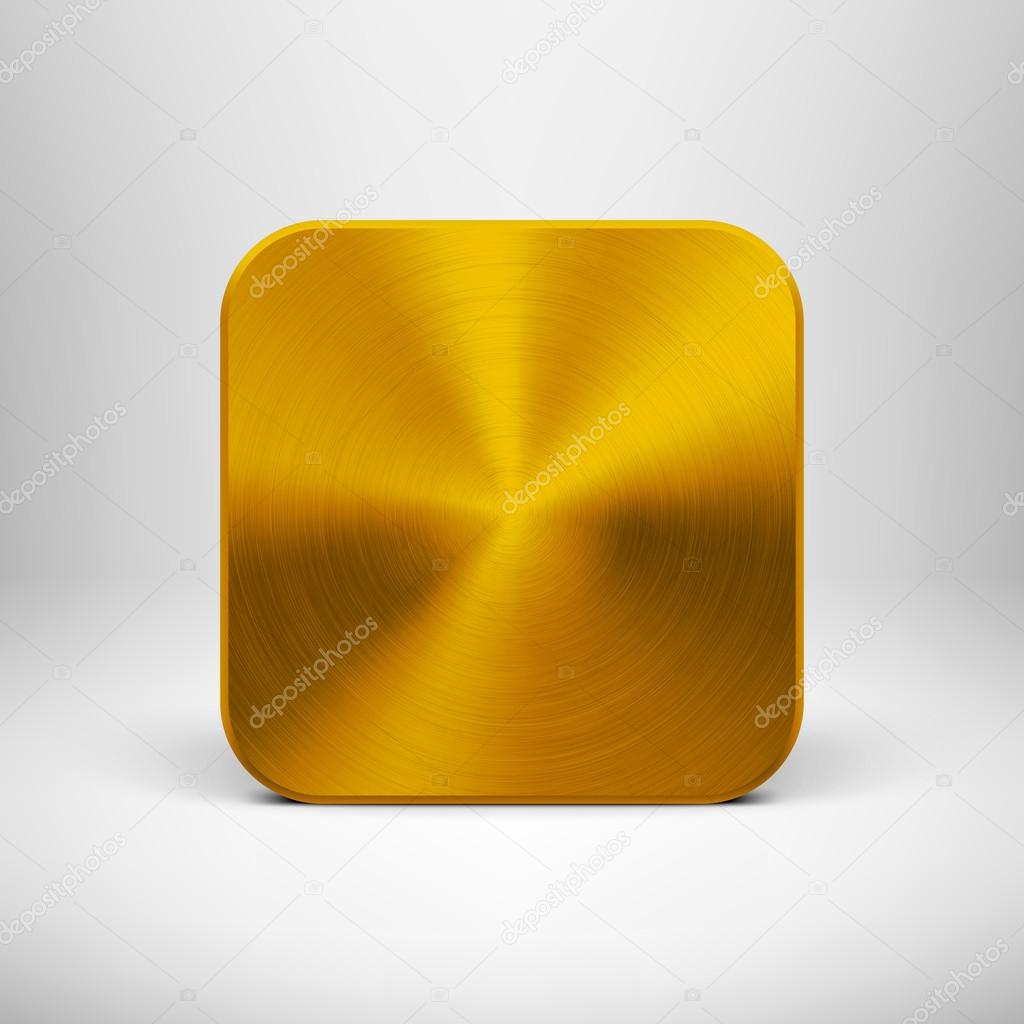 Technology App Icon with Gold Metal Texture Stock Vector Image by ...