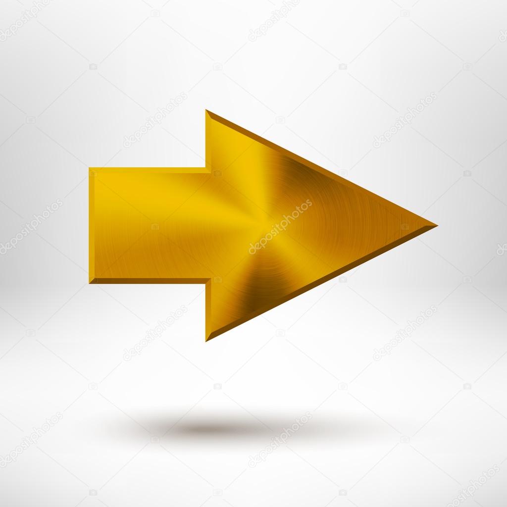 Right Arrow Sign with Gold Metal Texture — Stock Vector © molaruso ...