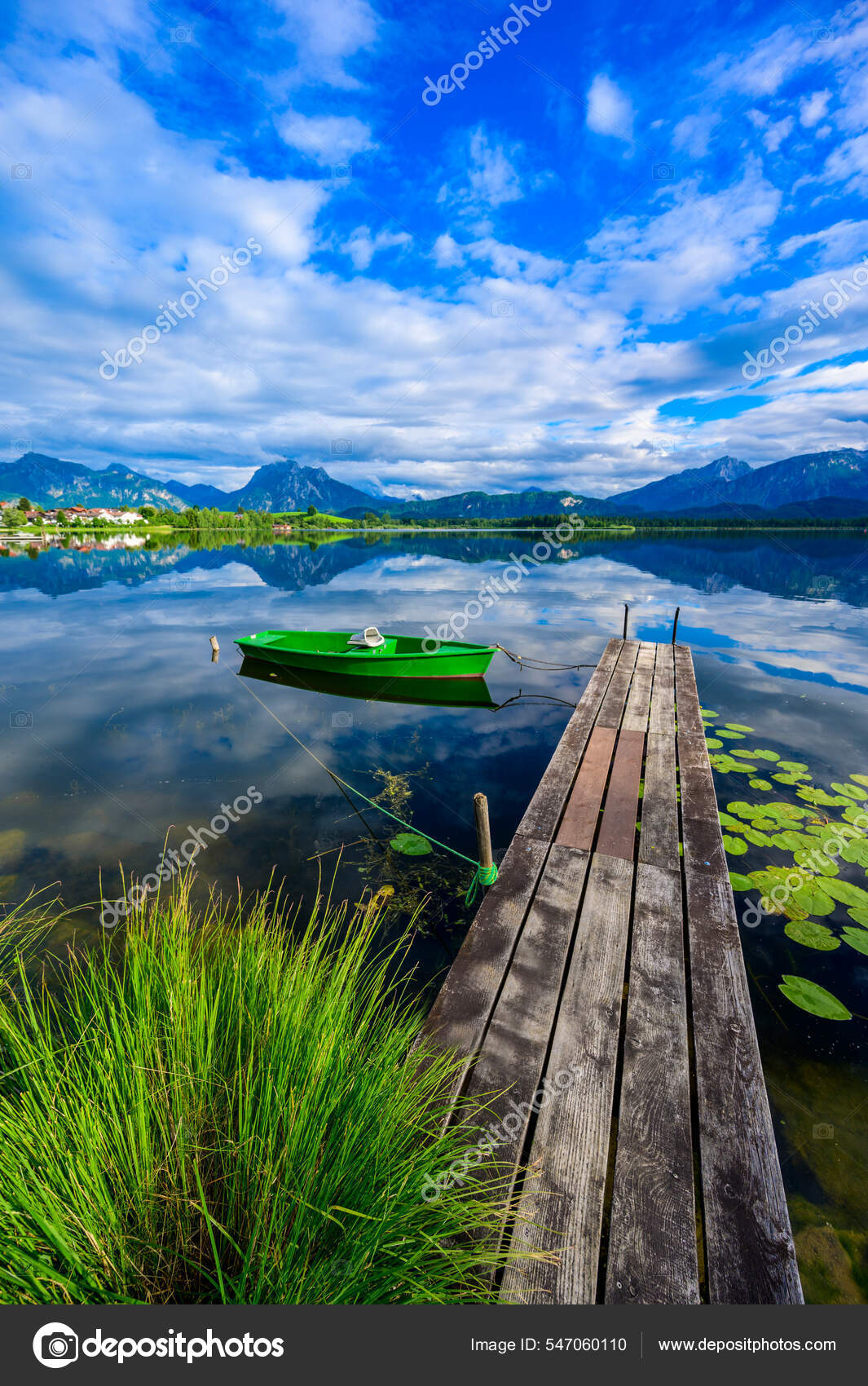 Lake Hopfensee Fuessen View Allgaeu Alps Bavaria Germany Paradise ...