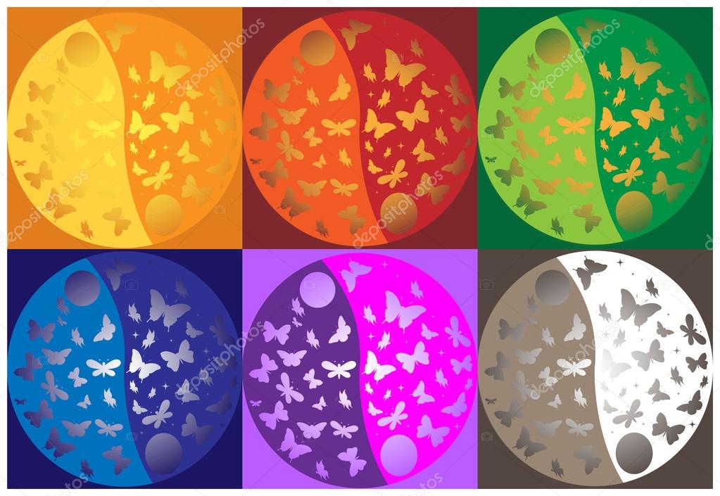Yin Yang color butterflies — Stock Photo © anadunjakia #12315055