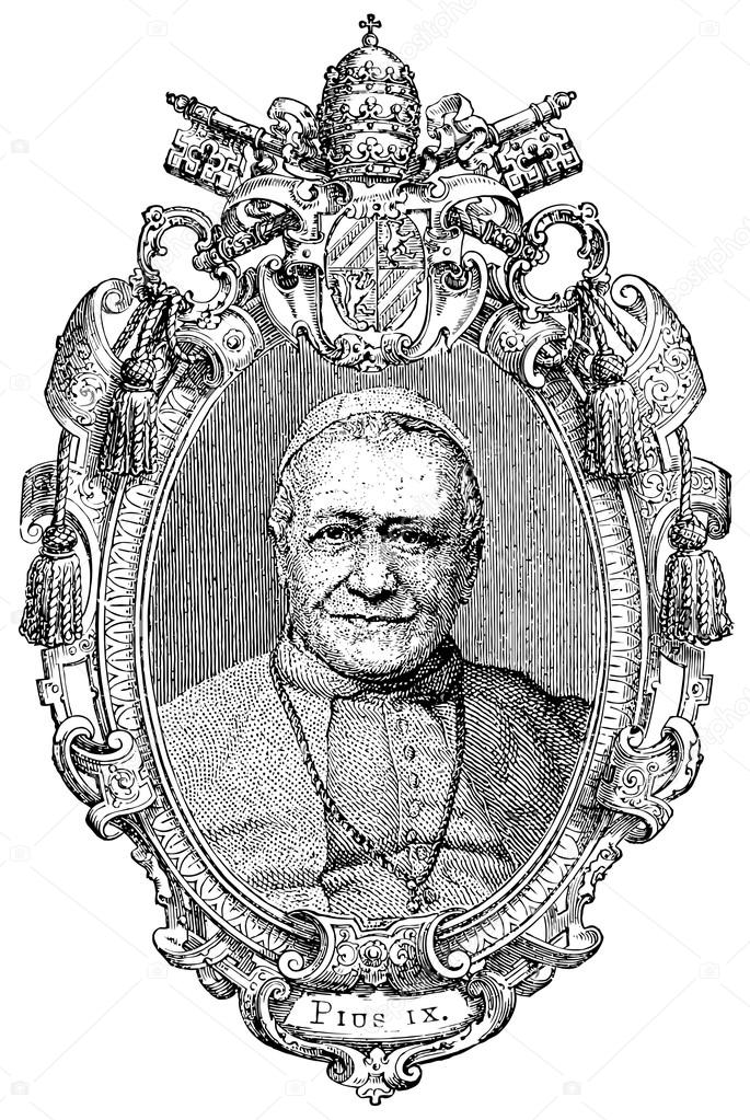 Old engravings. Shows the Blessed Pope Pius IX. — Stock Vector © S_Kohl ...