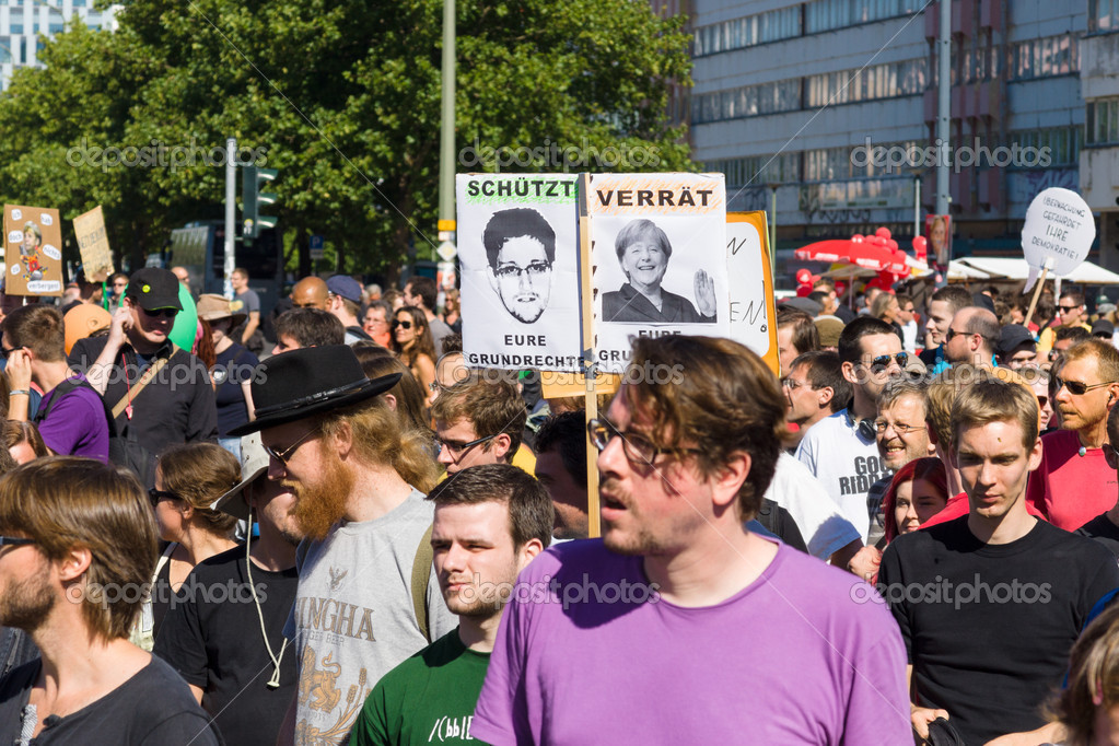 Under the motto "Freedom not Fear" held a demonstration in Berlin ...