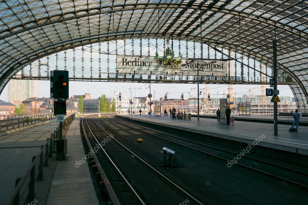 Berlin Central Station. Railway platform. The central station of Berlin ...