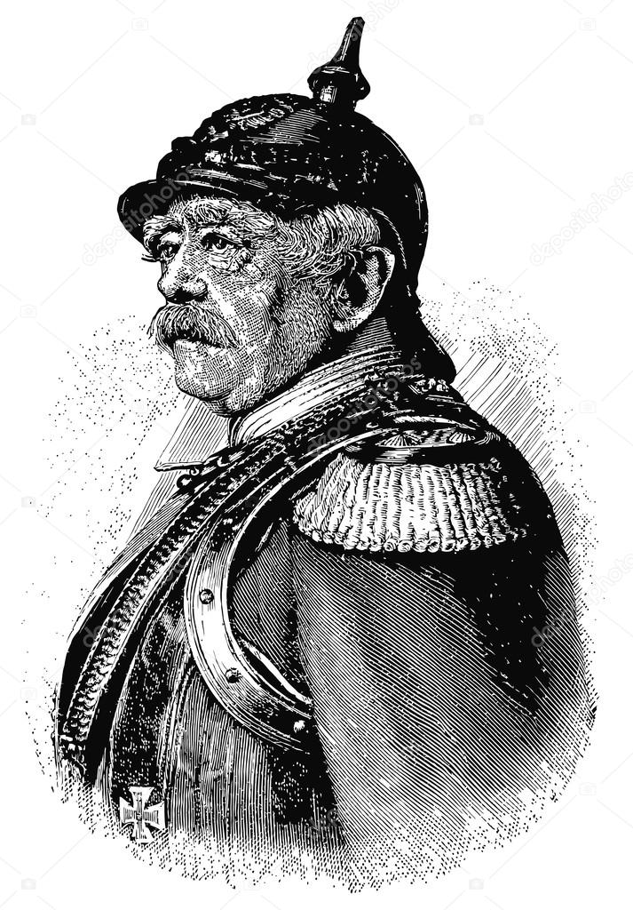 Portrait of a German statesman Otto von Bismarck — Stock Vector © S ...